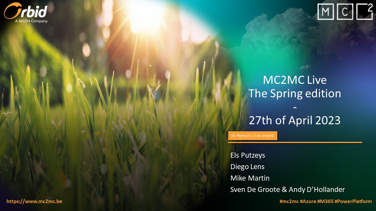 Speaking at MC2MC Spring Edition! - Andy D'Hollander